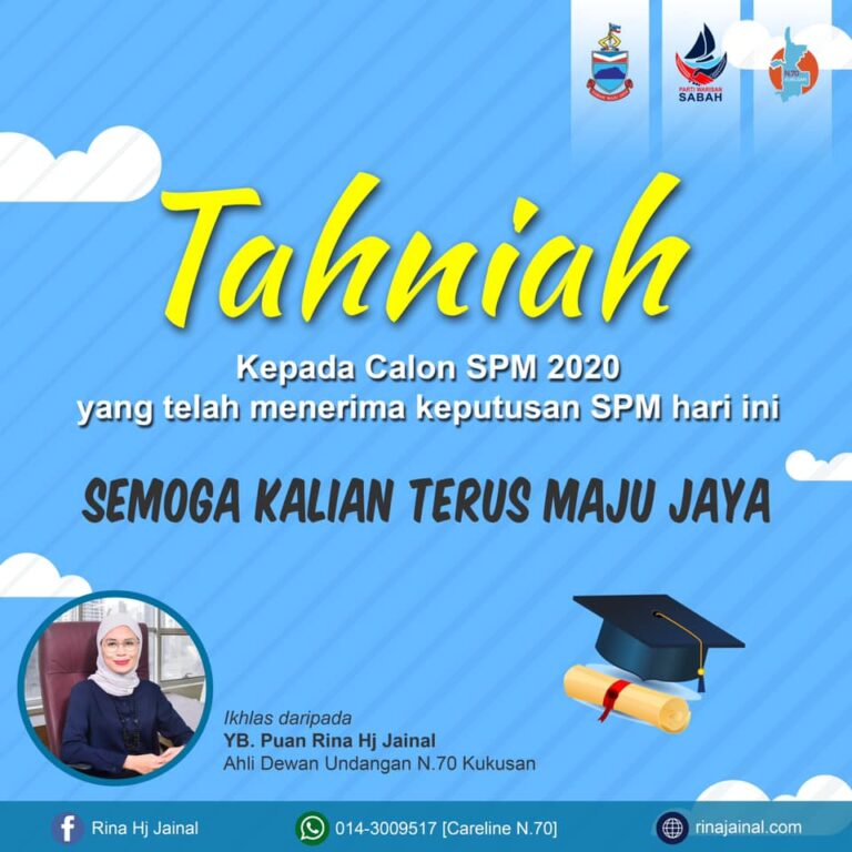 Tahniah Kepada Calon SPM 2020 - YB Rina Hj. Jainal